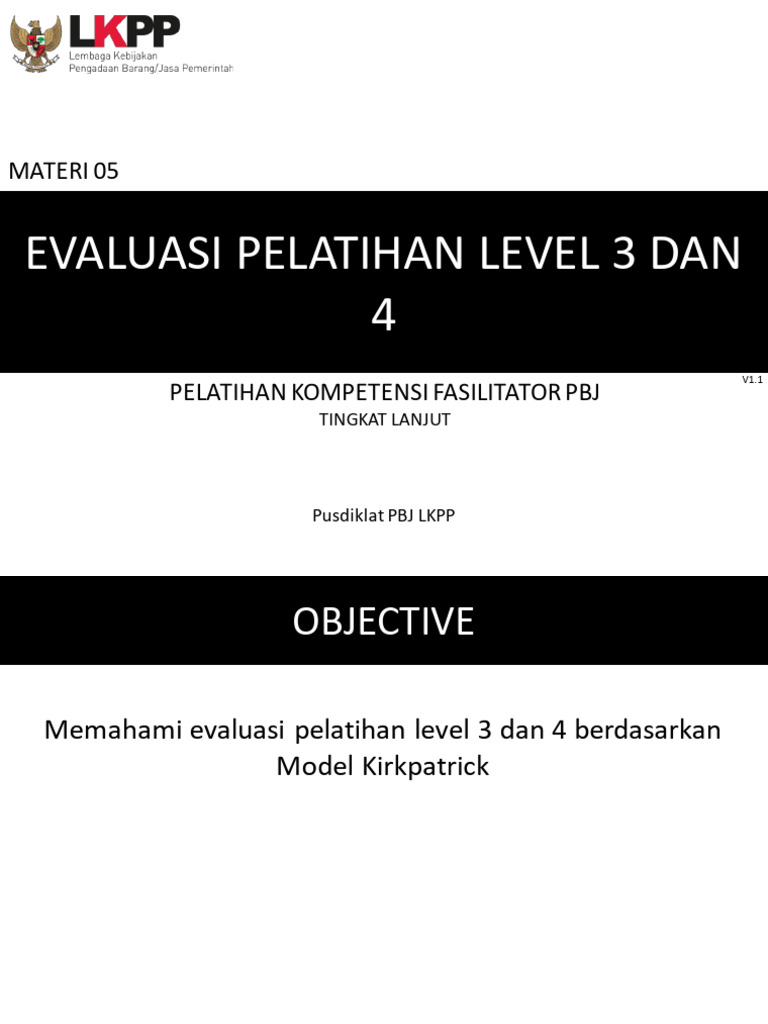 Materi 08.b - Evaluasi Pelatihan Level 3 Dan 4 Ver 1.1 | PDF | Bisnis