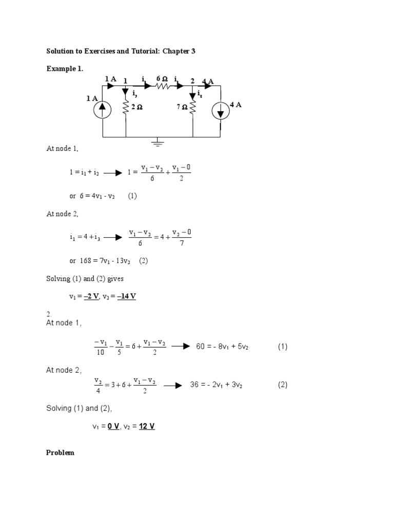 Solution To Exercises and Tutorial: Chapter 3 Example 1. 1 A 4 A 4 A 1 ...