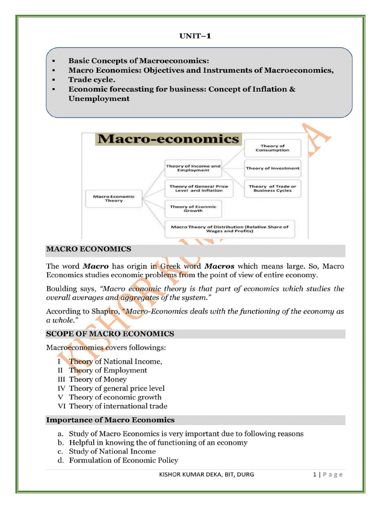 MacroEconomics Unit 1 | PDF