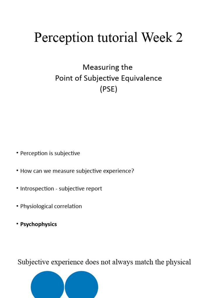 Week 4 Tutorial Notes2024 | PDF | Psychophysics | Psychology