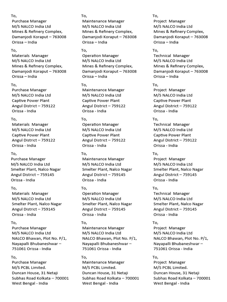Sample Address - Copy 184 | PDF | Mining | Government Of India