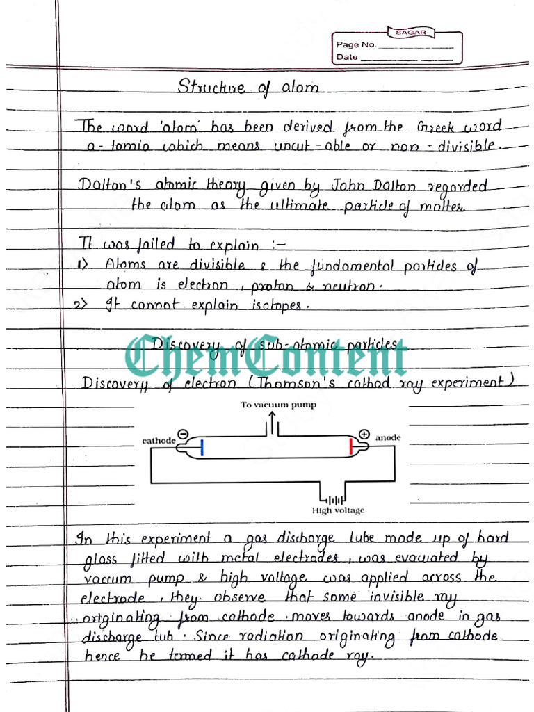 C11ChemC02 - Structure of Atom - Watermark | PDF