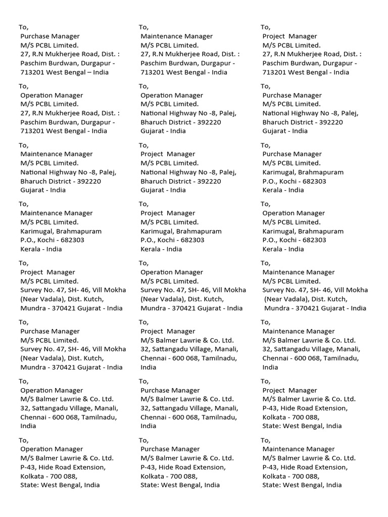 sample address - Copy 185 | PDF