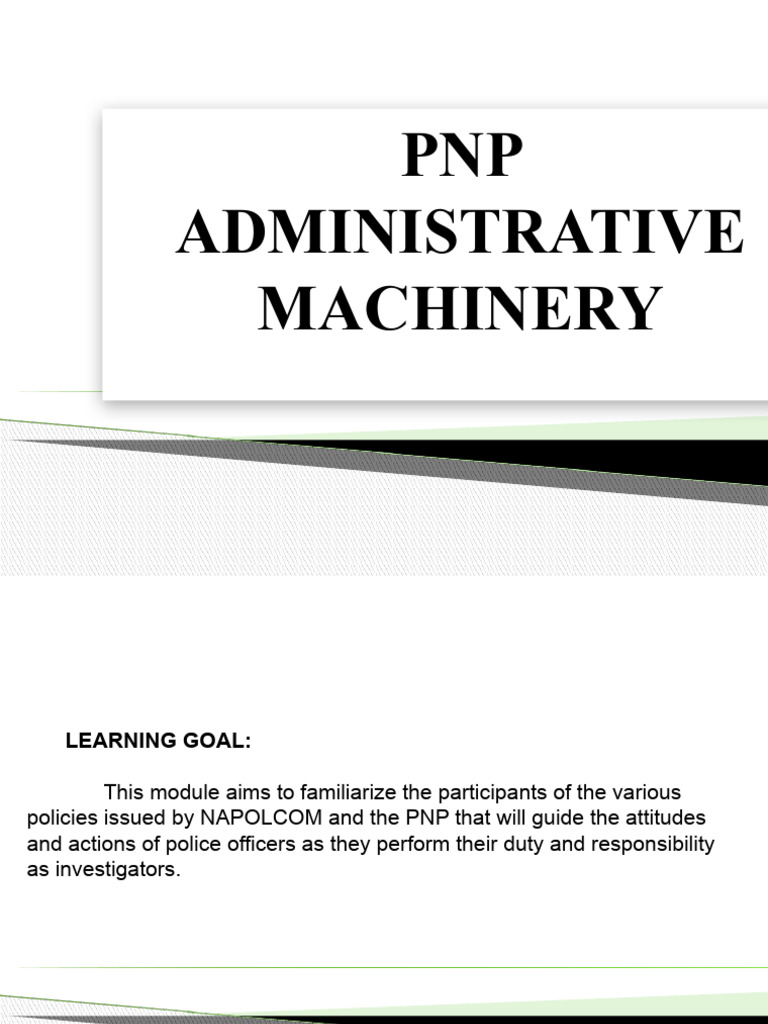 PNP Administrative Machinery | PDF | Affidavit | Evidence (Law)