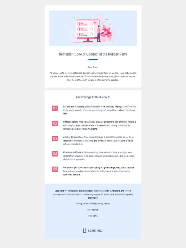 Code of Conduct Reminder Template | PDF