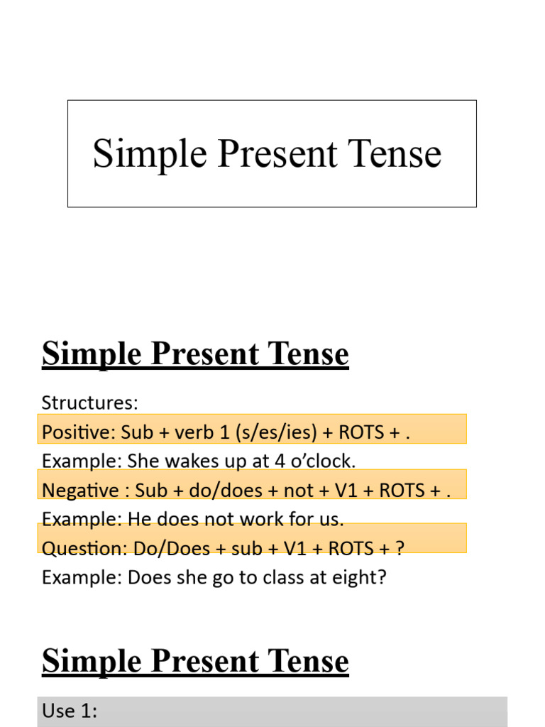 Simple Present Tense Explained | PDF | Grammar | Linguistic Morphology