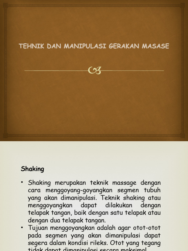 Tehnik Dan Manipulasi Gerakan Masase | PDF