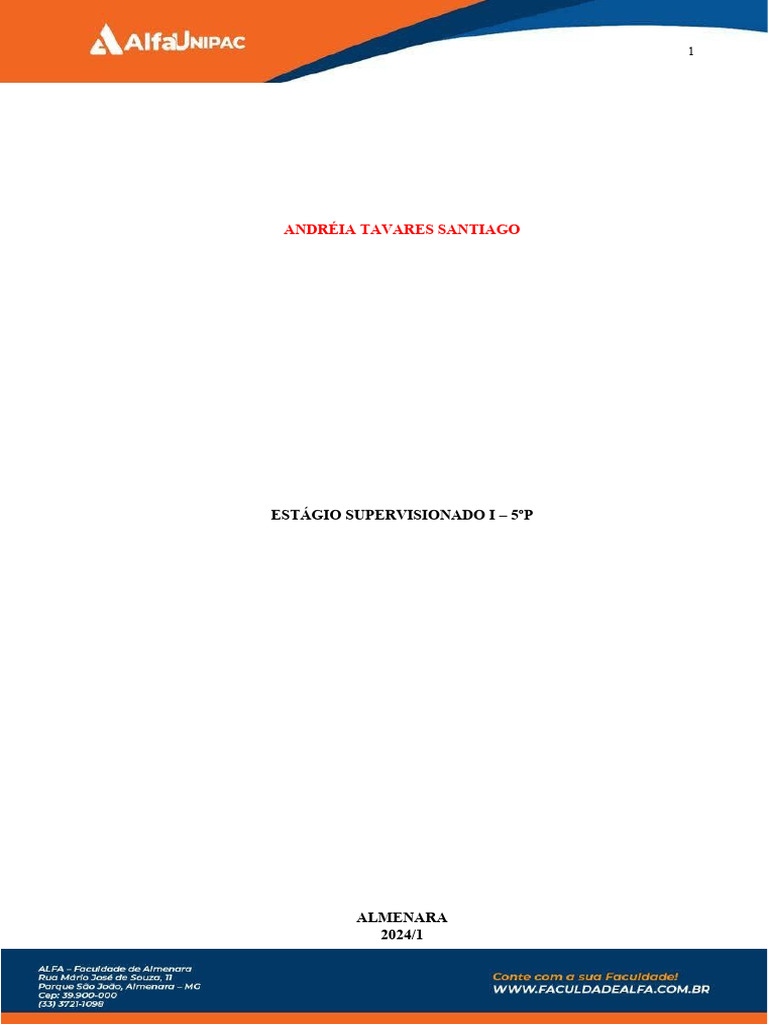 Relatório Andreia | PDF | Pré-escola | Pedagogia