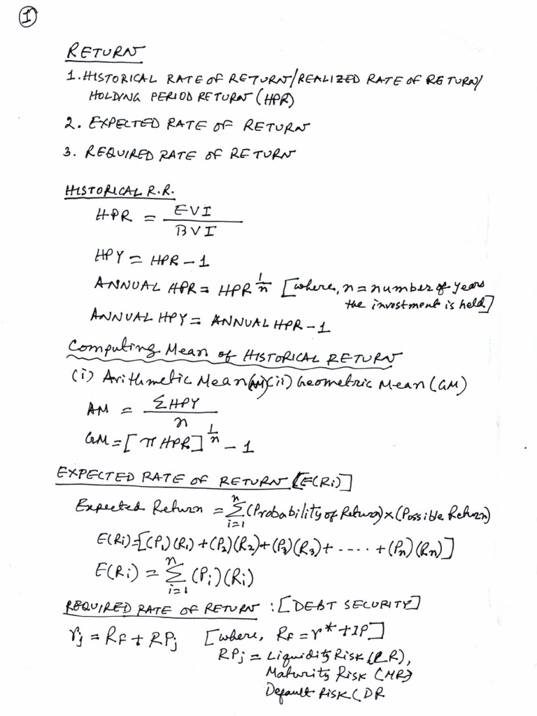 Concept of Return | PDF