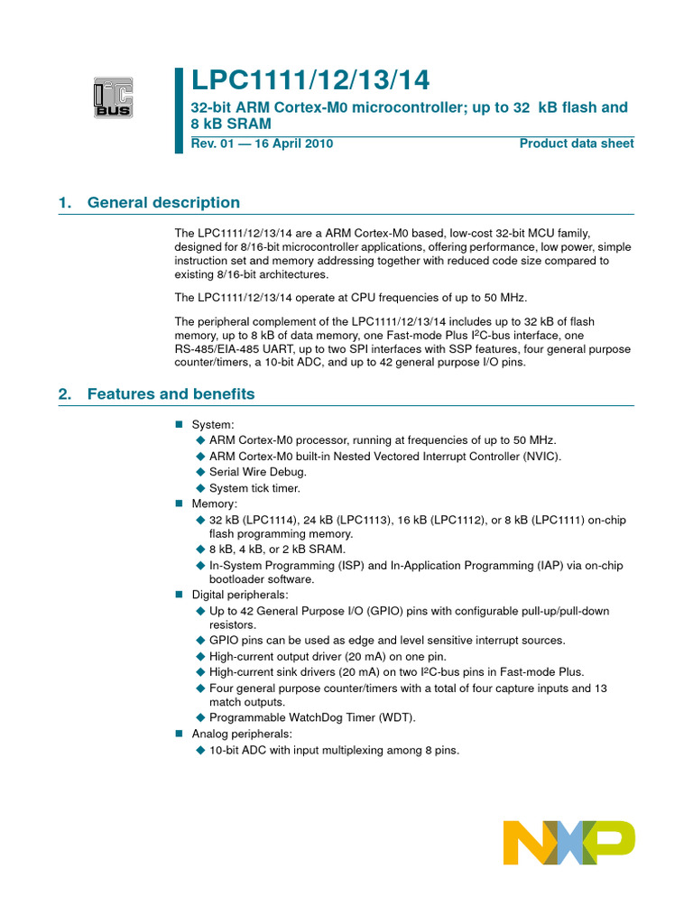 LPC1114 龙工仪表带旋钮 | PDF | Microcontroller | Computer Science