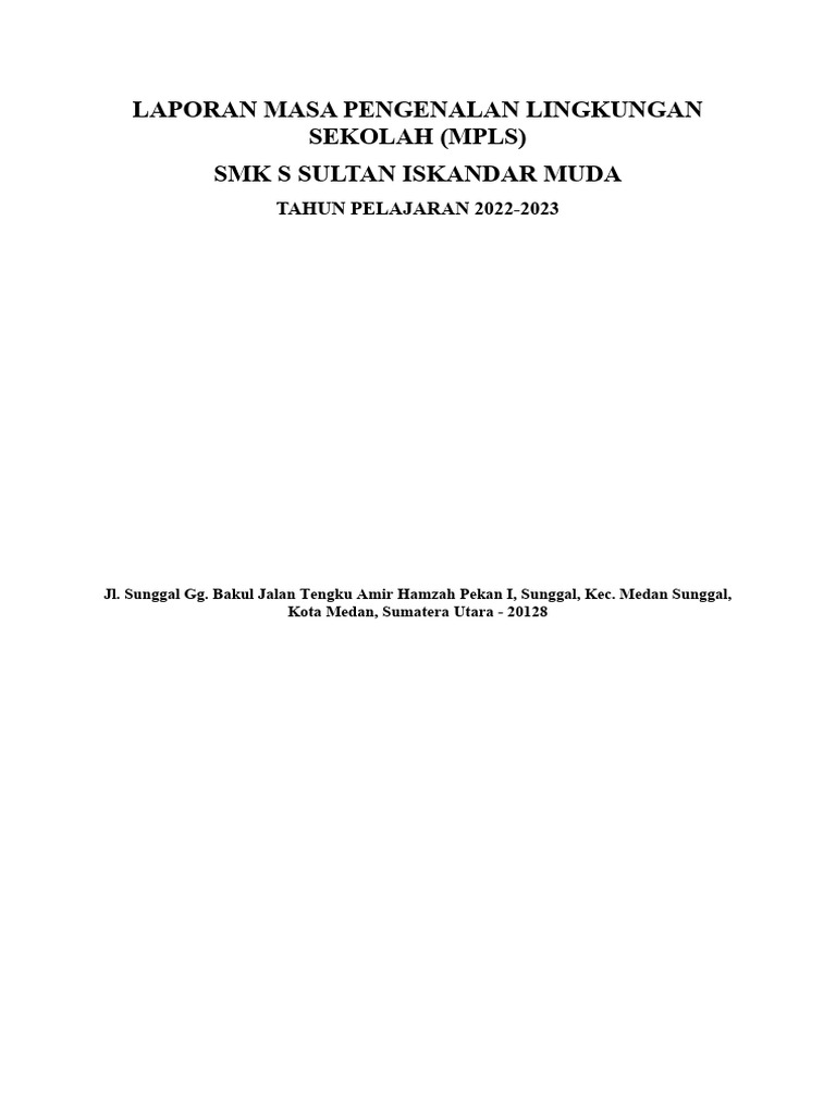 Laporan MPLS SMK | PDF