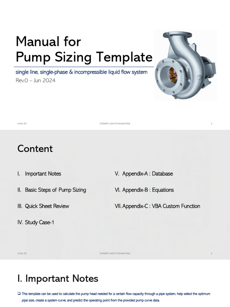 Manual For Pump Sizing Template Rev 0 2024 1719022724 | PDF | Pump ...