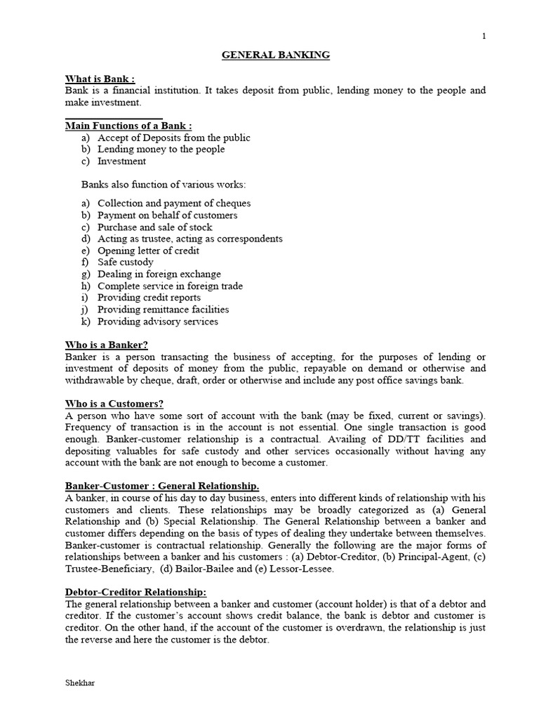 General Banking | PDF | Guarantee | Cheque