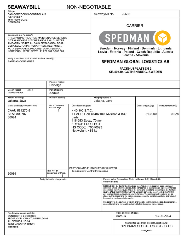 Final BL | Download Free PDF | Indemnity | Common Carrier