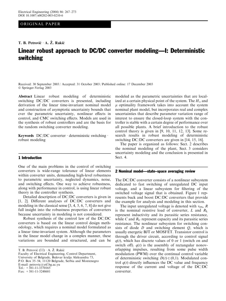 Art 3A10.1007 2Fs00202 003 0210 6 | PDF | Control Theory | Electrical ...