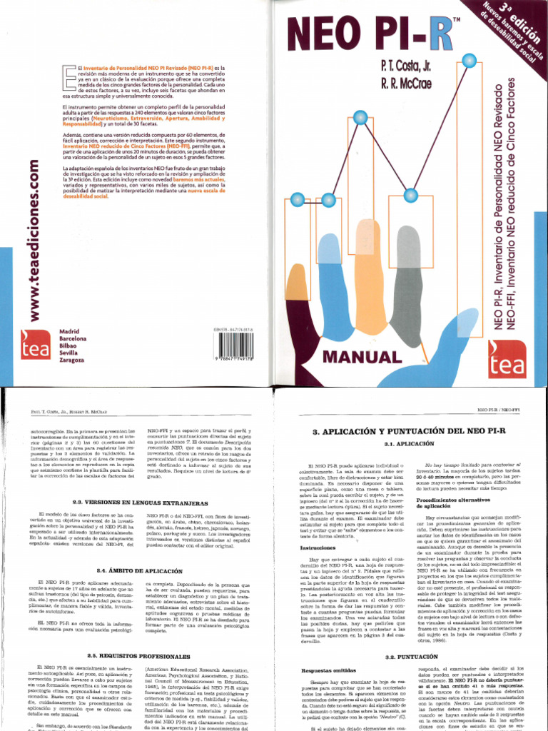 Manual NEO PI-R Breve 3 Edición | PDF