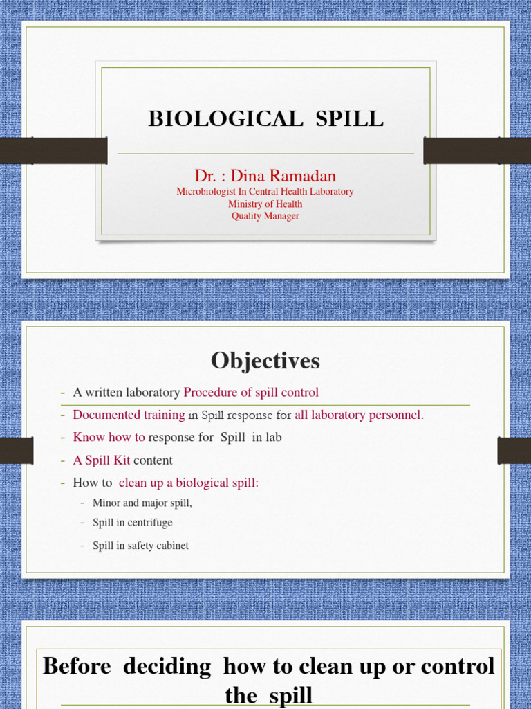 Dina BIOLOGICAL SPILL | Download Free PDF | Safety
