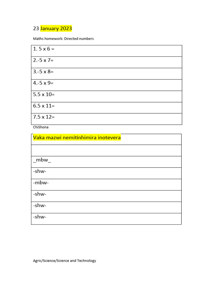 Week Three Grade Three Homework Pdf Earth Sciences Agriculture