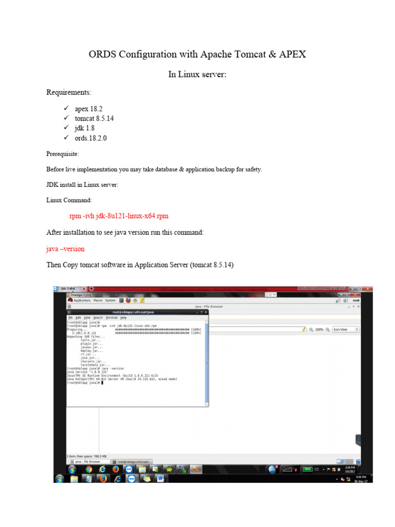 ORDS Configuration With Apache Tomcat and APEX in Linux Server | PDF | Directory (Computing ...