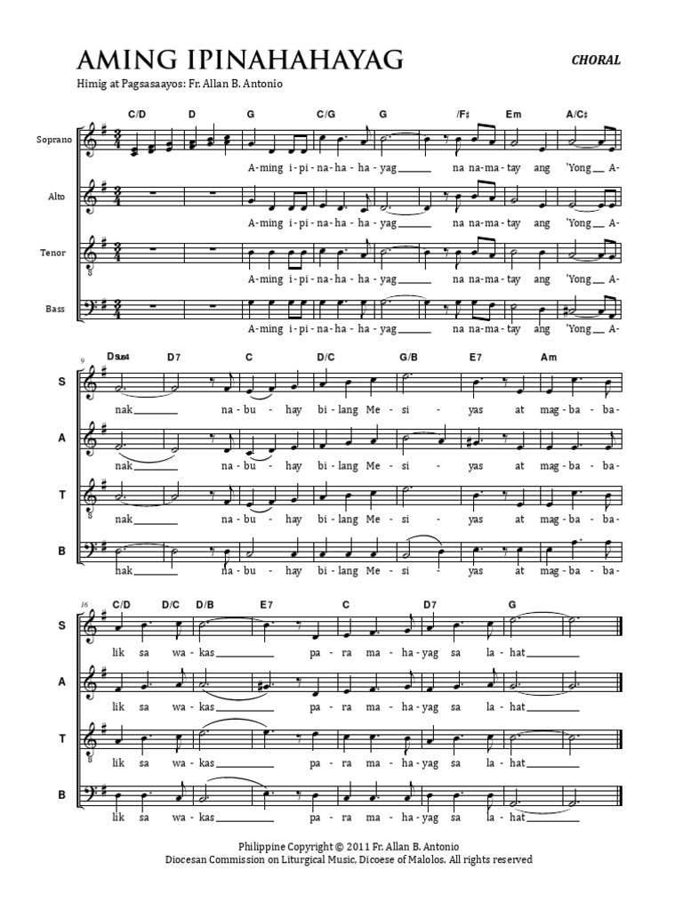 Aming Ipinahahayag Misa Antonio SATB | PDF