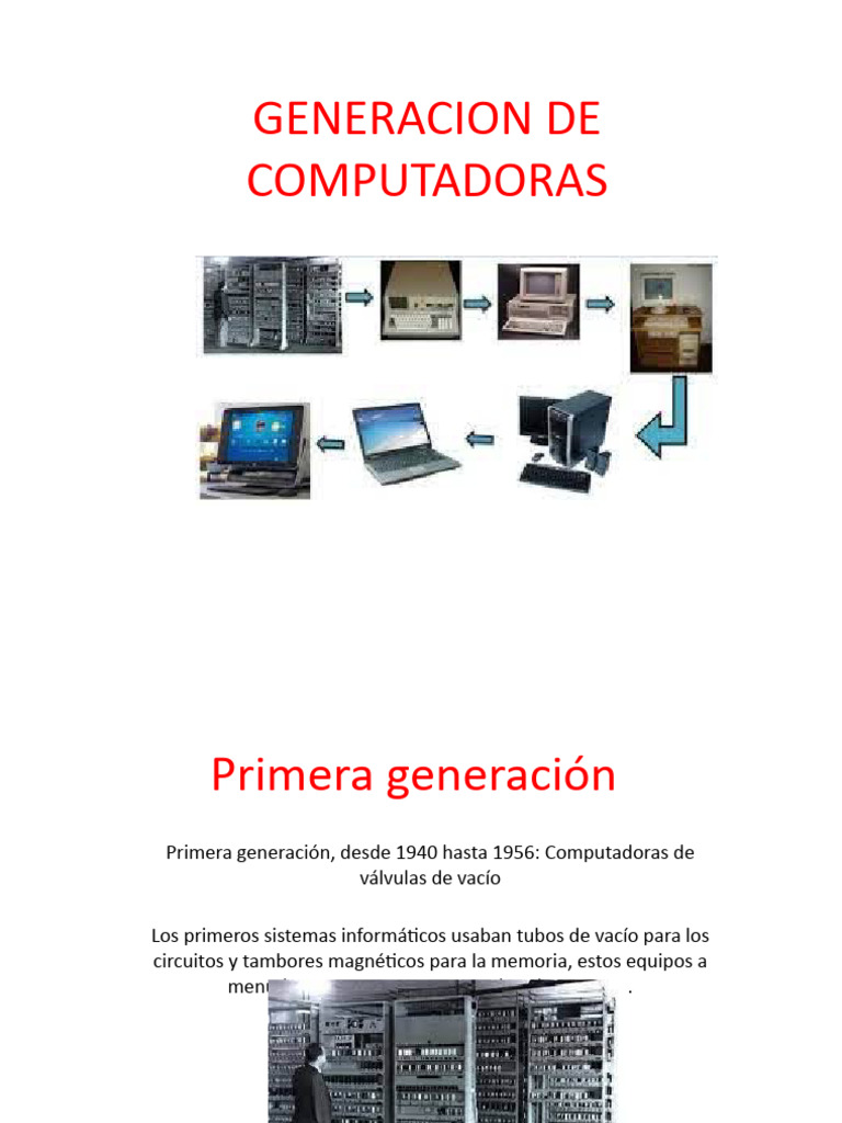 Generacion de Computadoras | PDF | Almacenamiento de datos de la computadora | Microprocesador