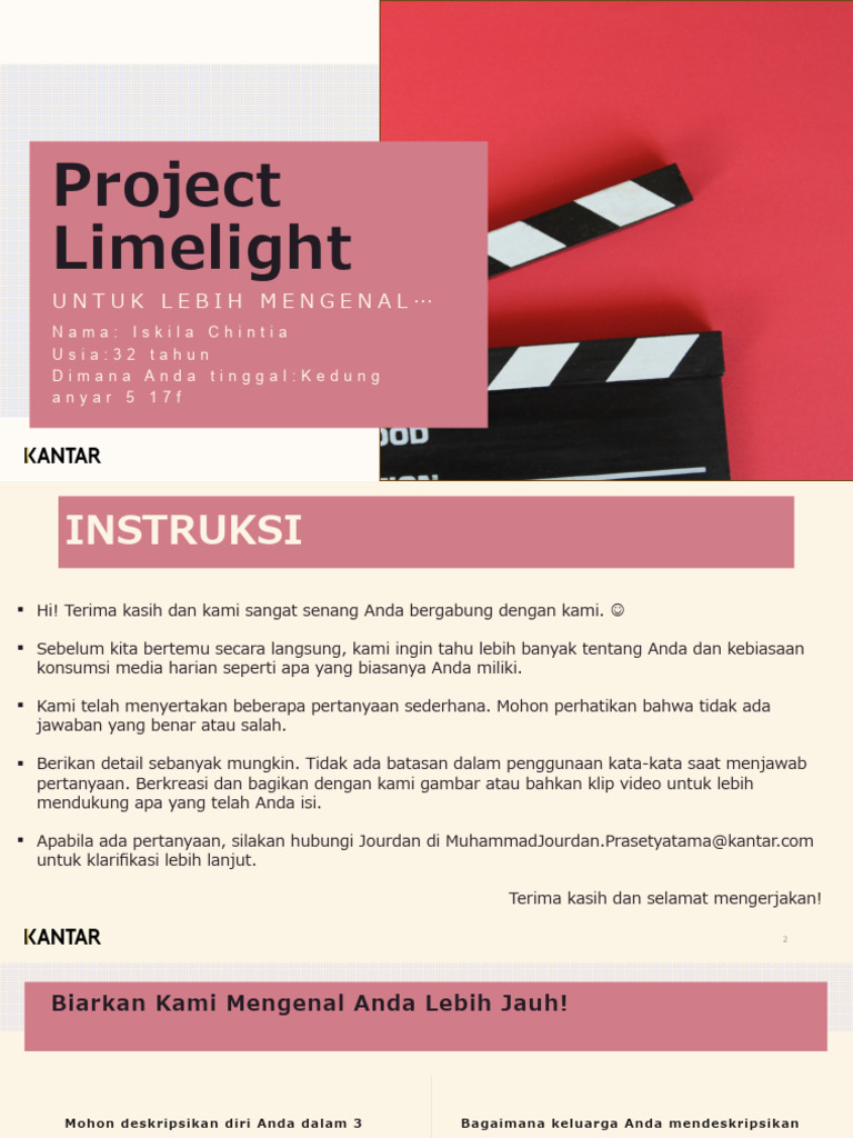 Project Limelight - Pre-Task Template Bahasa - 180424 | PDF