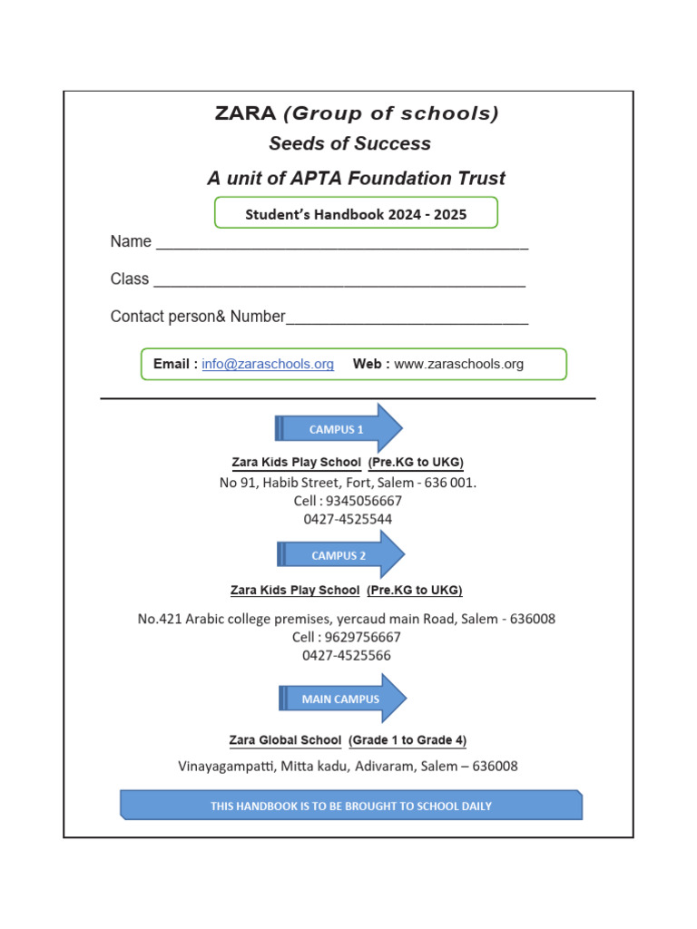 Seeds of Success A Unit of APTA Foundation Trust: ZARA (Group of ...