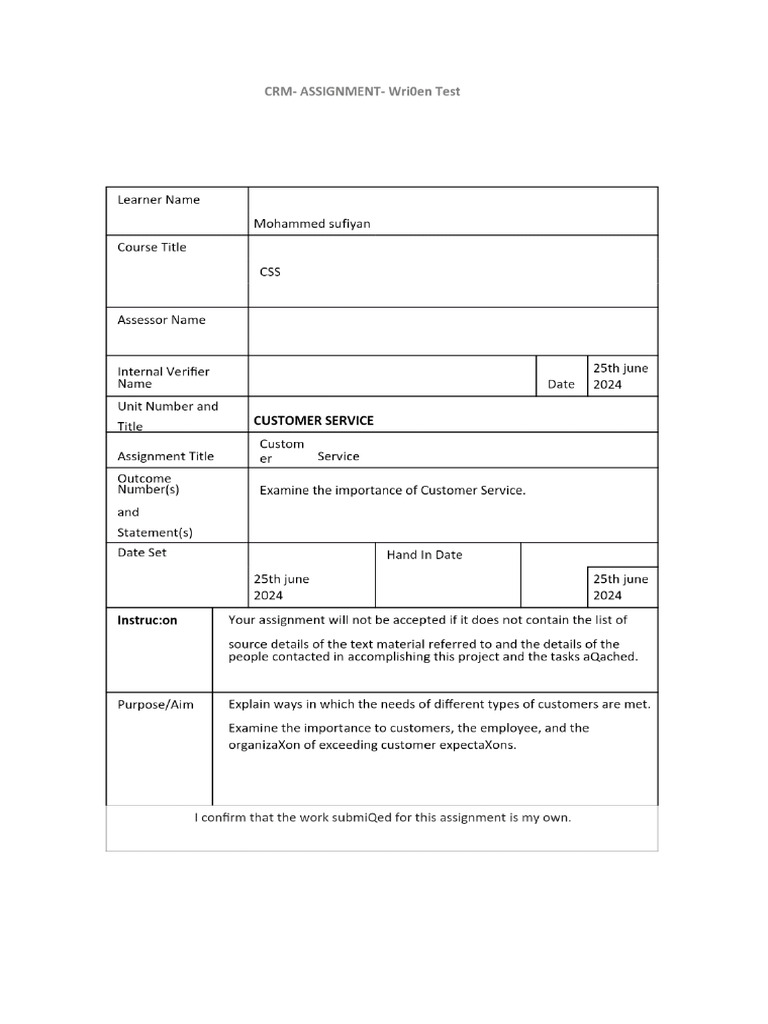 CRM Assignment | PDF