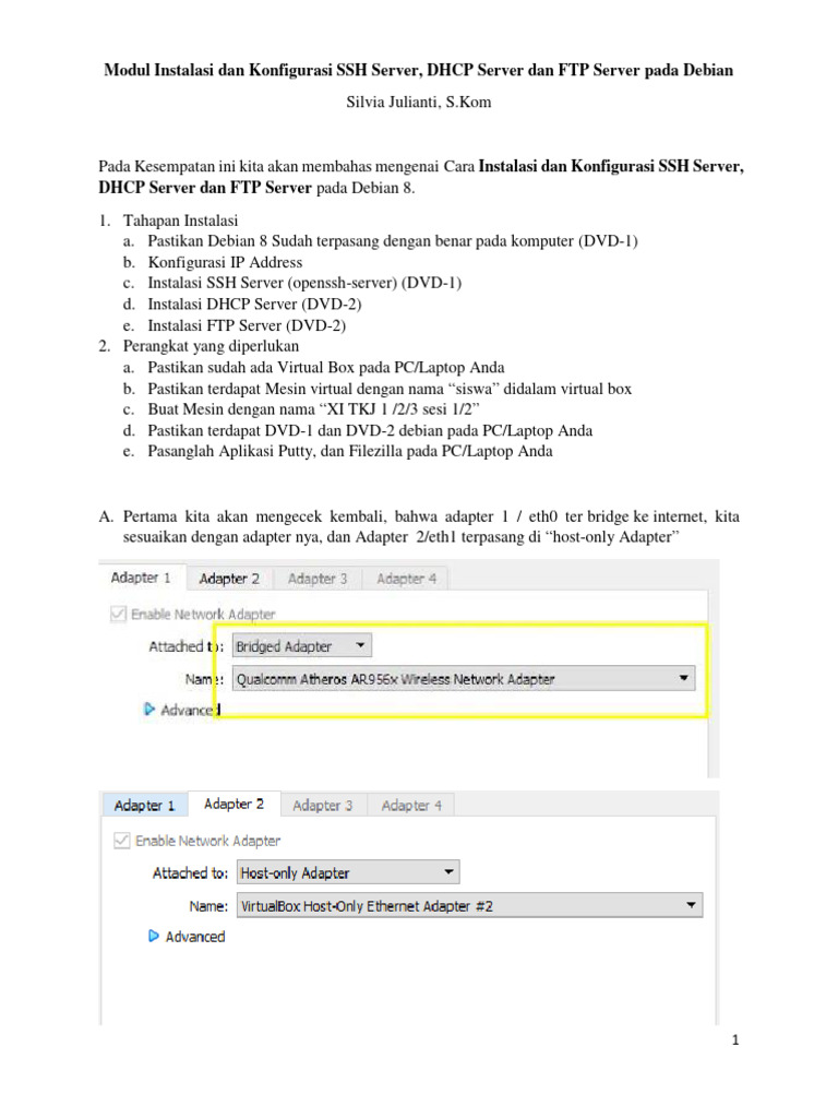 Script Singkat Instalasi Dan Konfigurasi SSH Server - DHCP - FTP Pada ...