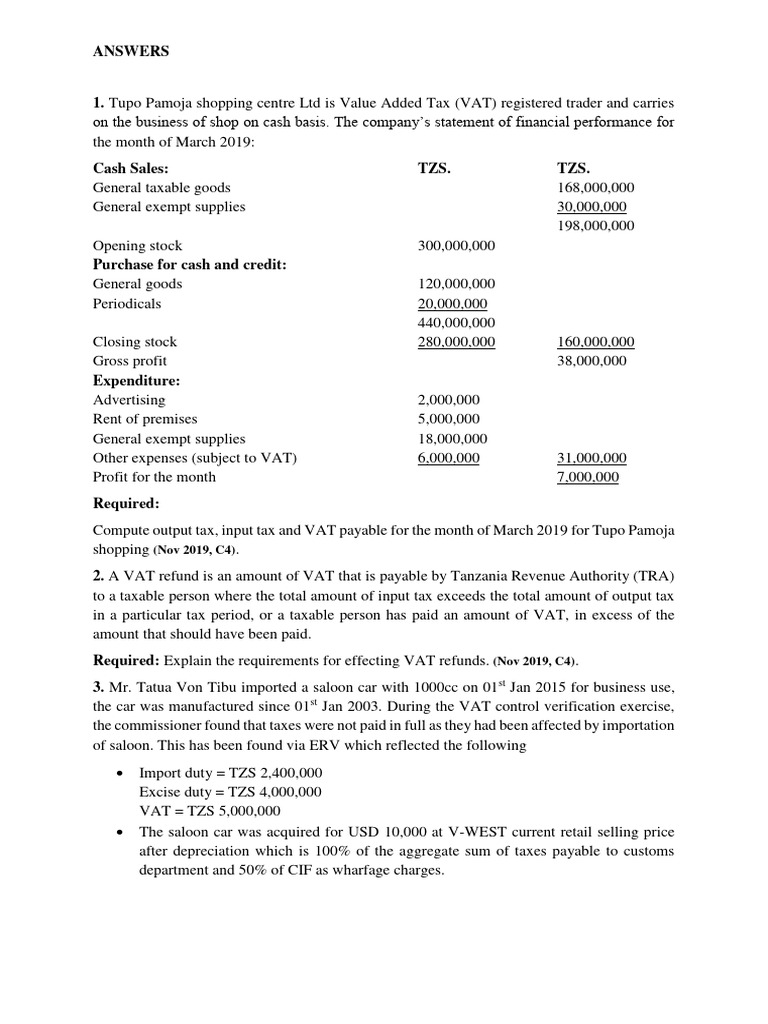 VAT Review Questions | PDF | Value Added Tax | Taxes