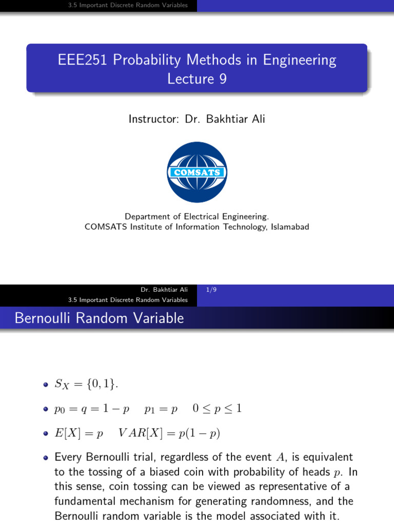 Lecture 9 | PDF | Poisson Distribution | Teaching Mathematics