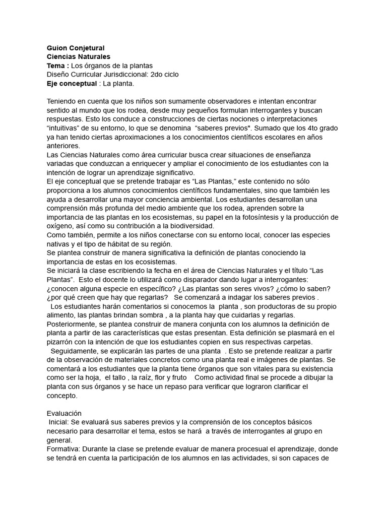 Guion Conjetural | PDF | Plantas | Entorno natural