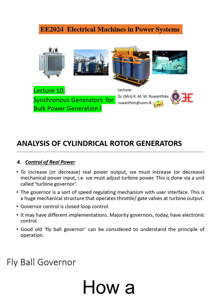 EE2024-Lecture 10-Synchronous Generators II | PDF | Electric Generator ...