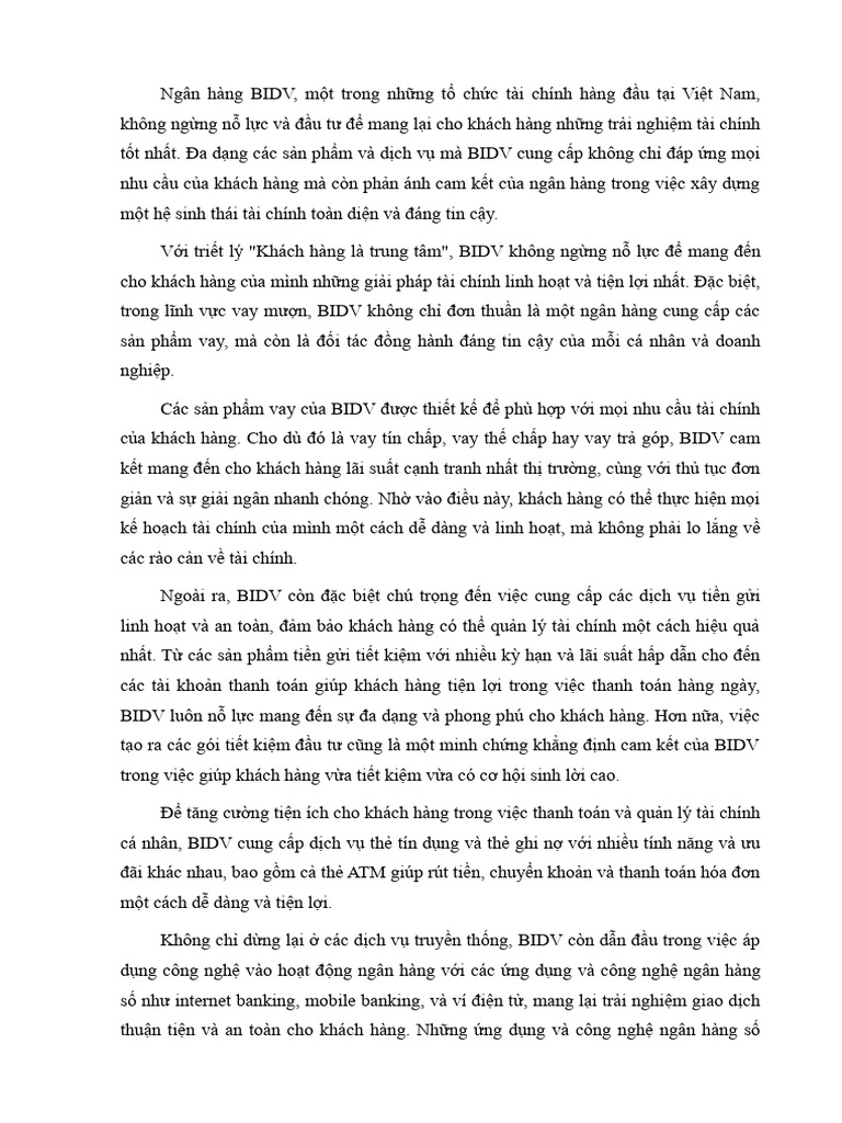 Dịch vụ BIDV | PDF