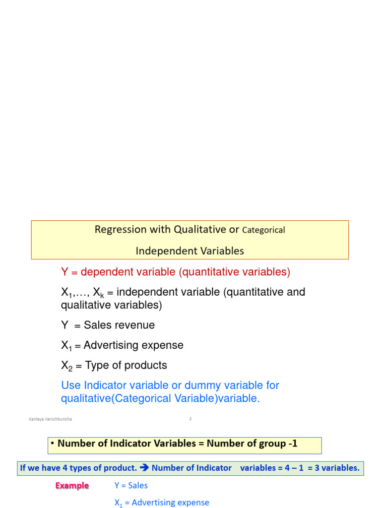 Regression With Categorical Variables | PDF | Categorical Variable ...