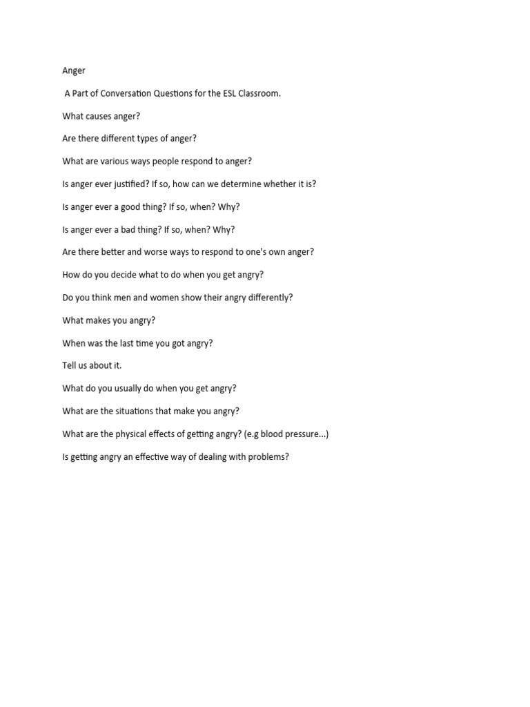 Exploring Anger in ESL Conversations | PDF