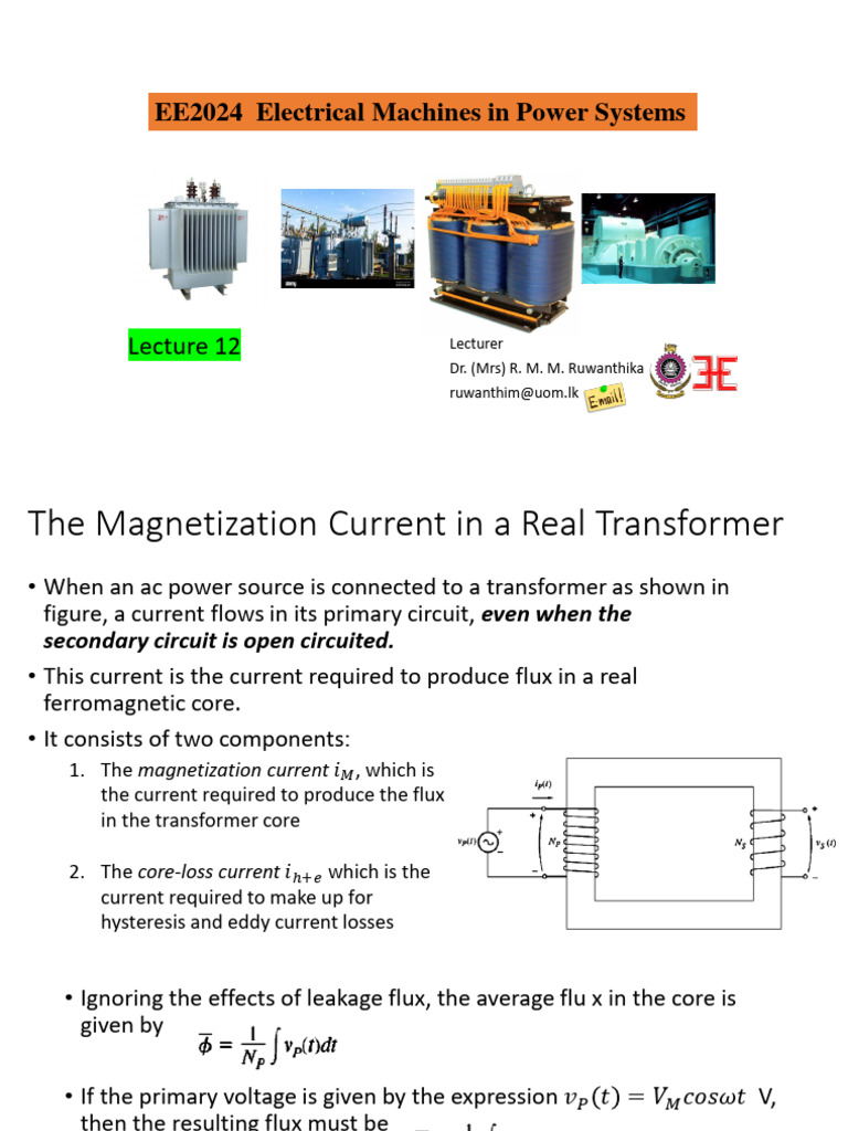 EE2024-Lecture12 | PDF | Transformer | Power Engineering