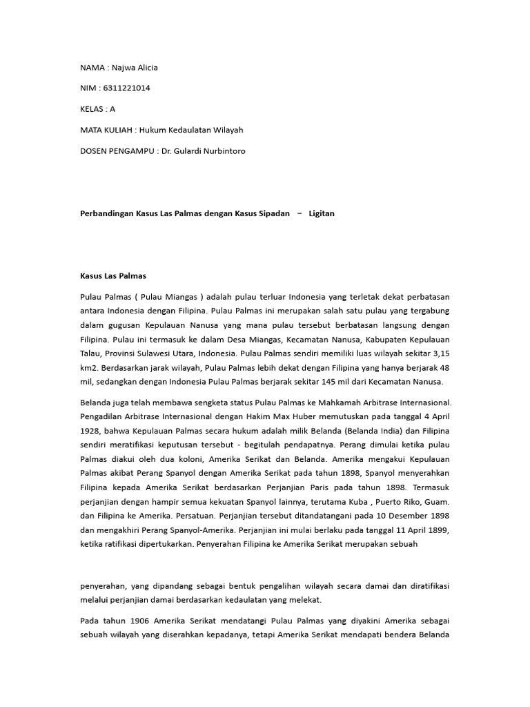 Tugas 2 - A - Najwa Alicia Putri 2 | PDF | Perjalanan | Hukum