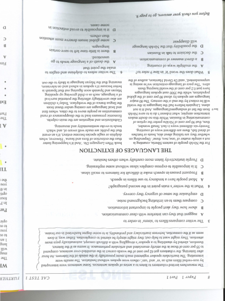 Reading Paper 1 Part 1B | PDF