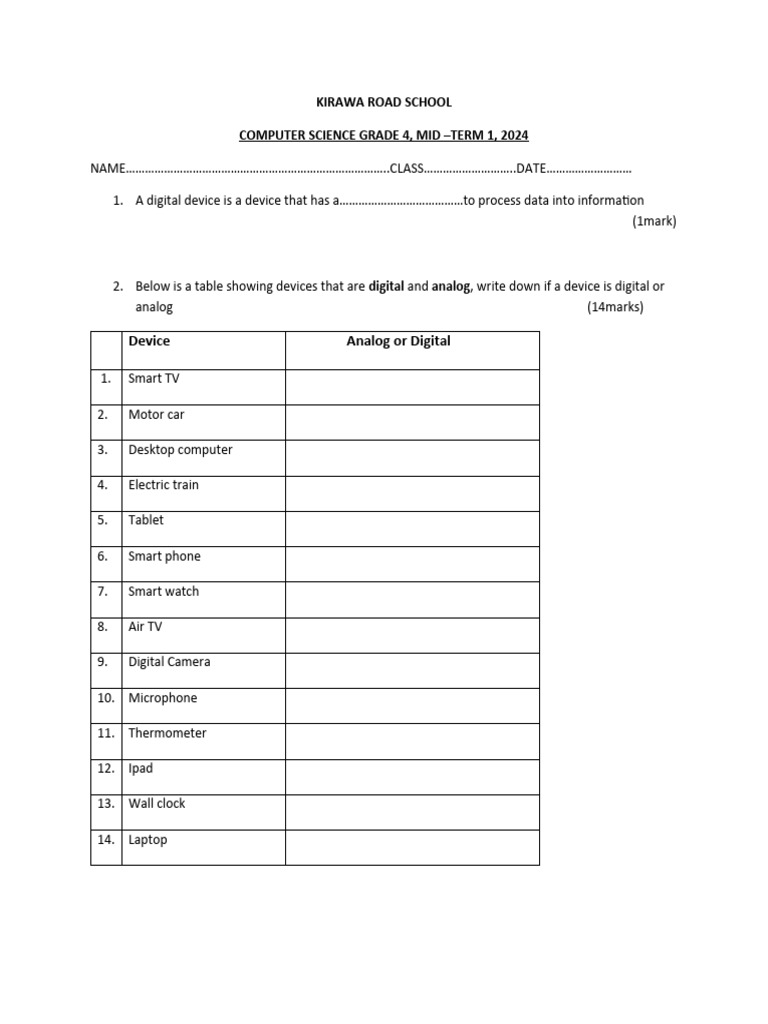 Grade 4 Computer Science Quiz | PDF | Games & Activities | Computers