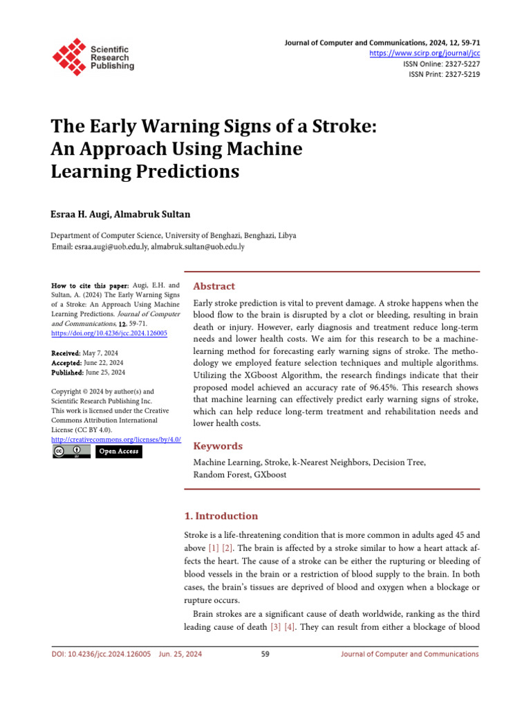 jcc2024126 51732728 | PDF | Stroke | Machine Learning
