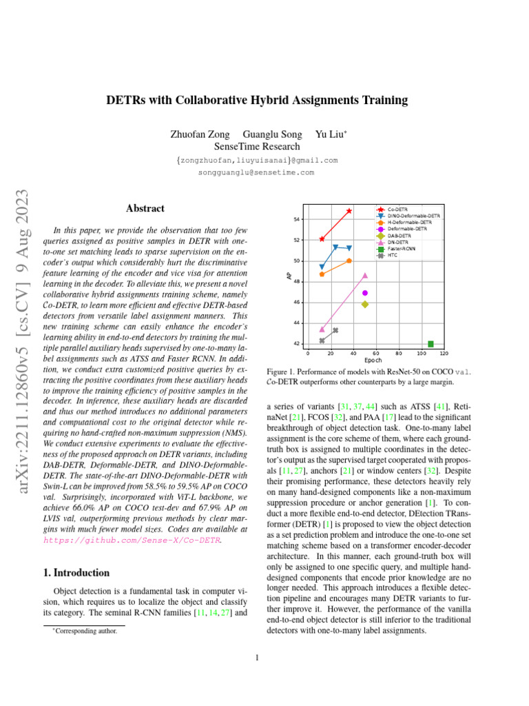 DETRs With Collaborative Hybrid Assignments Training | PDF | Data Compression | Artificial ...