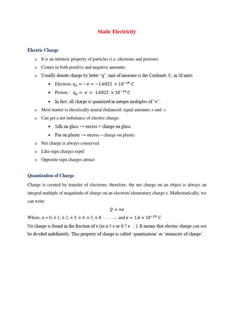 Understanding Electric Charge and Forces | PDF | Electric Charge ...