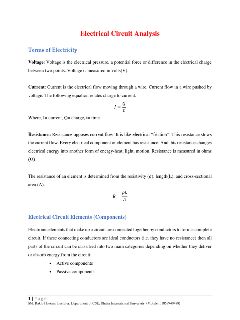 Circuit | Download Free PDF | Passivity (Engineering) | Electronic Component