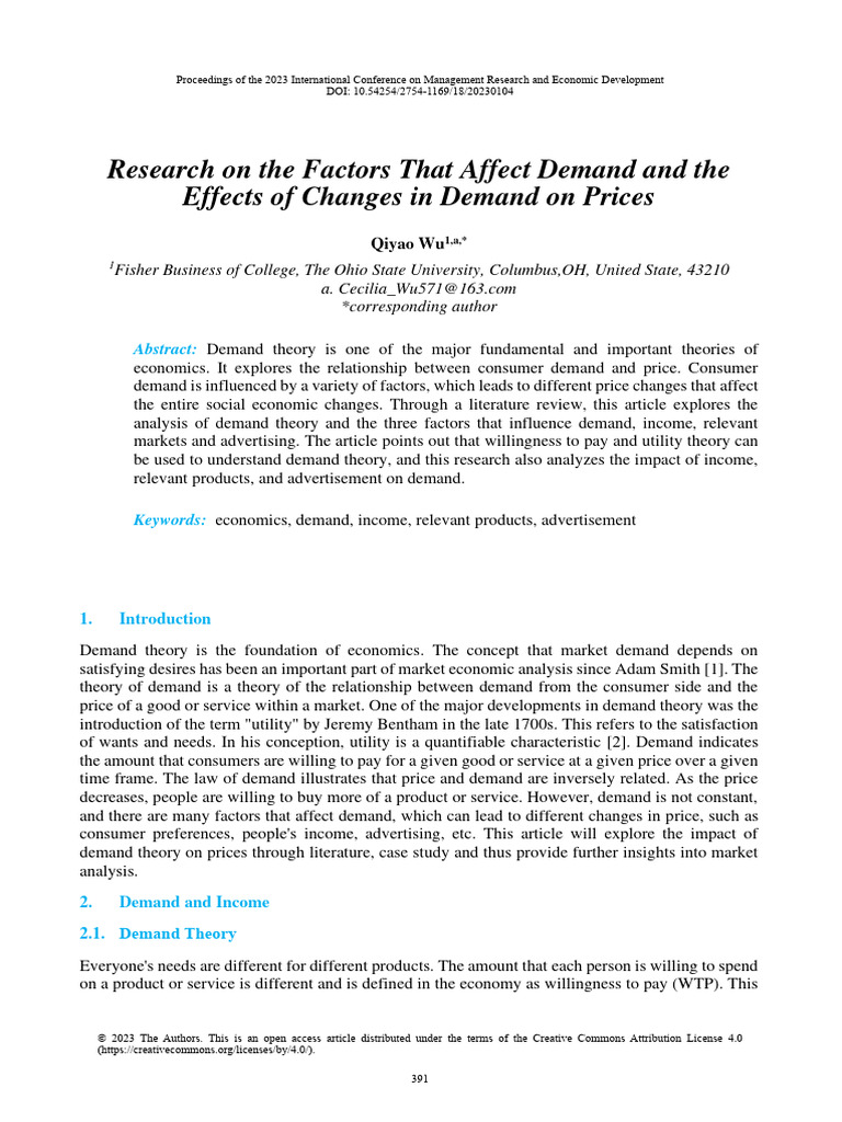 Factors Influencing Demand and Pricing | PDF | Demand | Goods