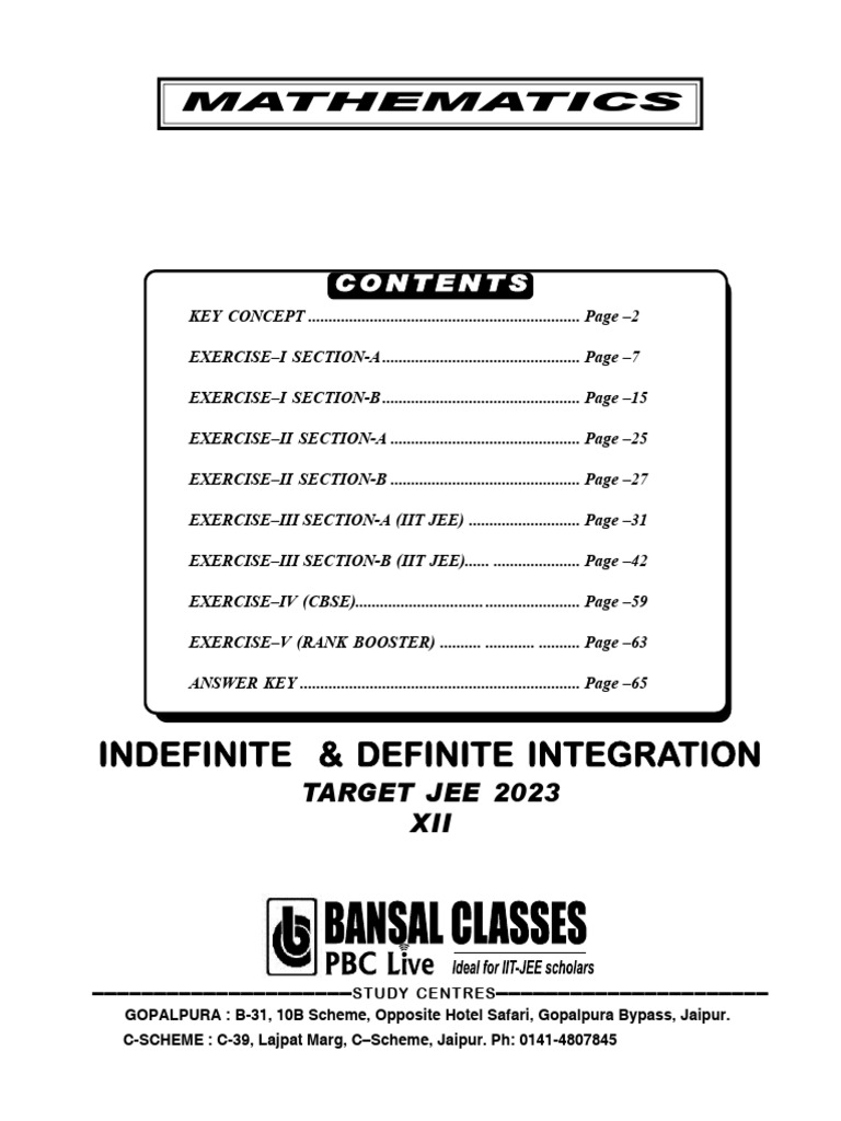 12th Integration | PDF | Integral | Trigonometric Functions