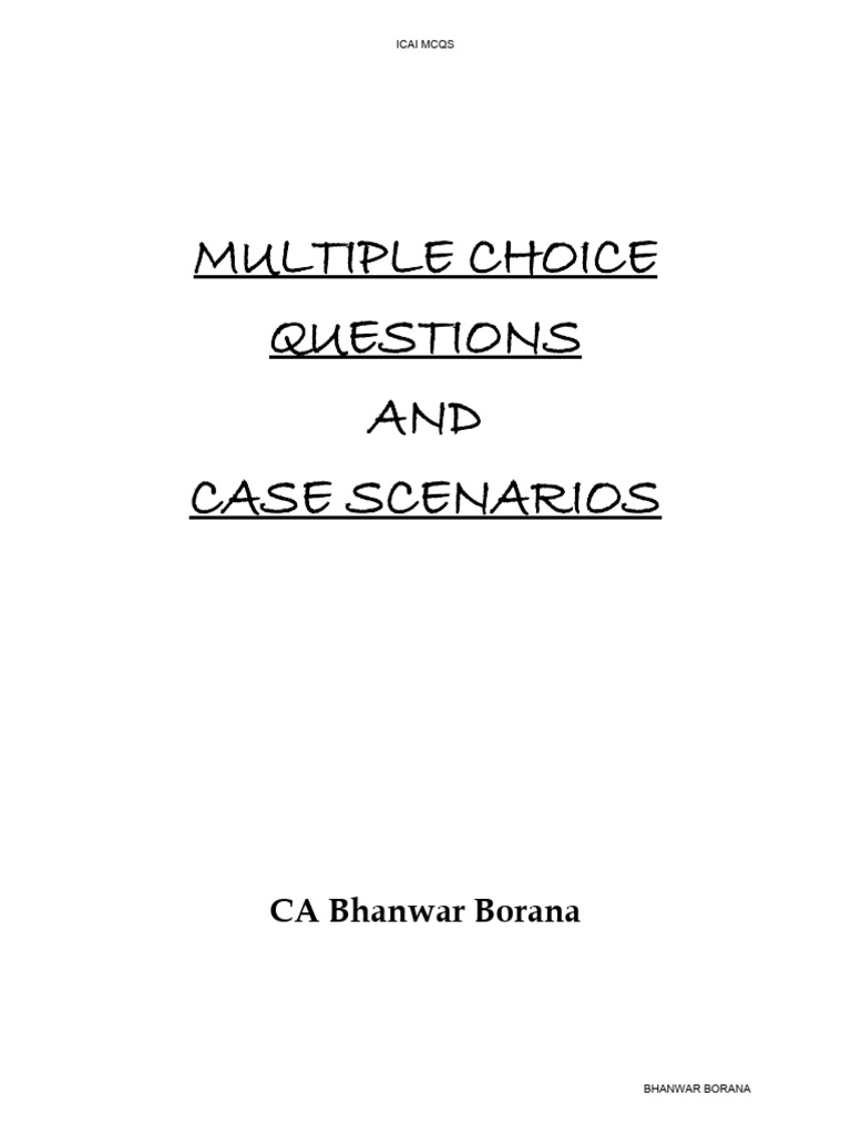 Ca Final Icai Mcqs Case Study DT Paper 4 | PDF | Real Estate Investment ...