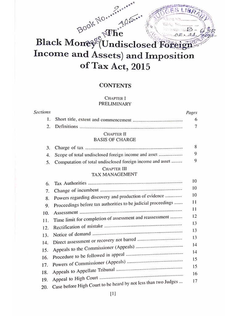 Black Money (Undisclosed Foreign Income & Assets & Imposition of Tax ...