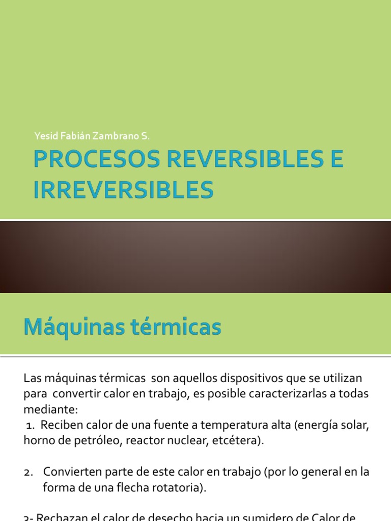 Procesos Reversibles e Irreversibles | PDF | Bomba de calor | Temperatura