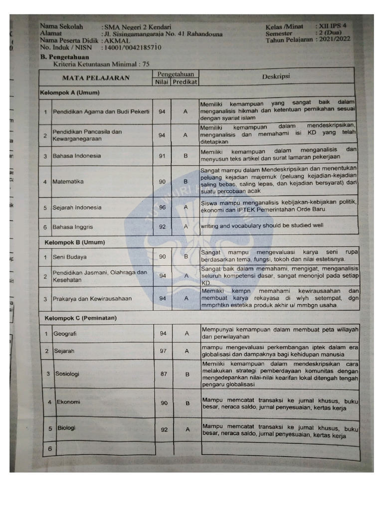 Kelas 12 Semester 2 | PDF